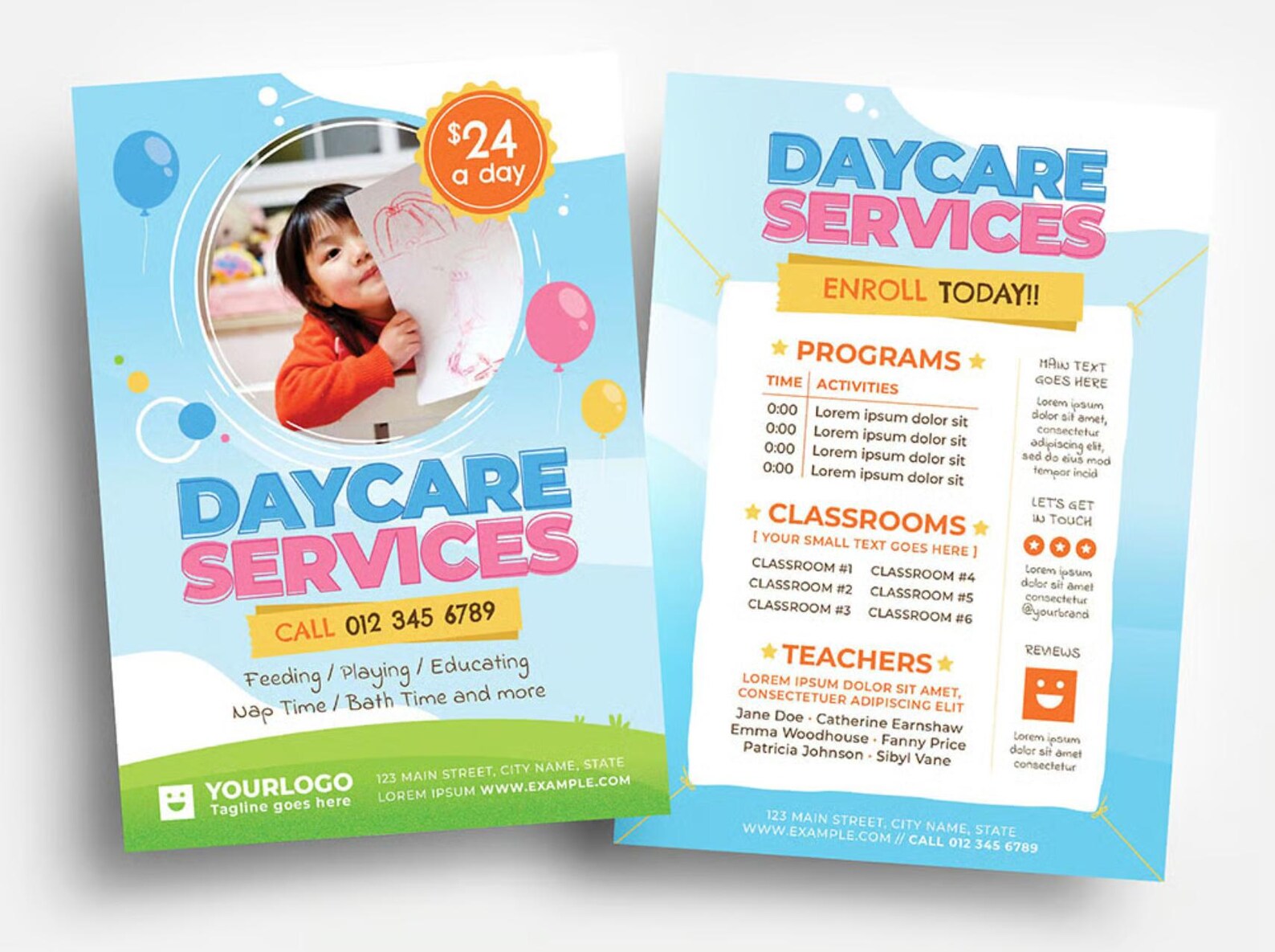 Daycare Flyer, Preschool Flyer,custom Daycare Flyer,rack Card ...