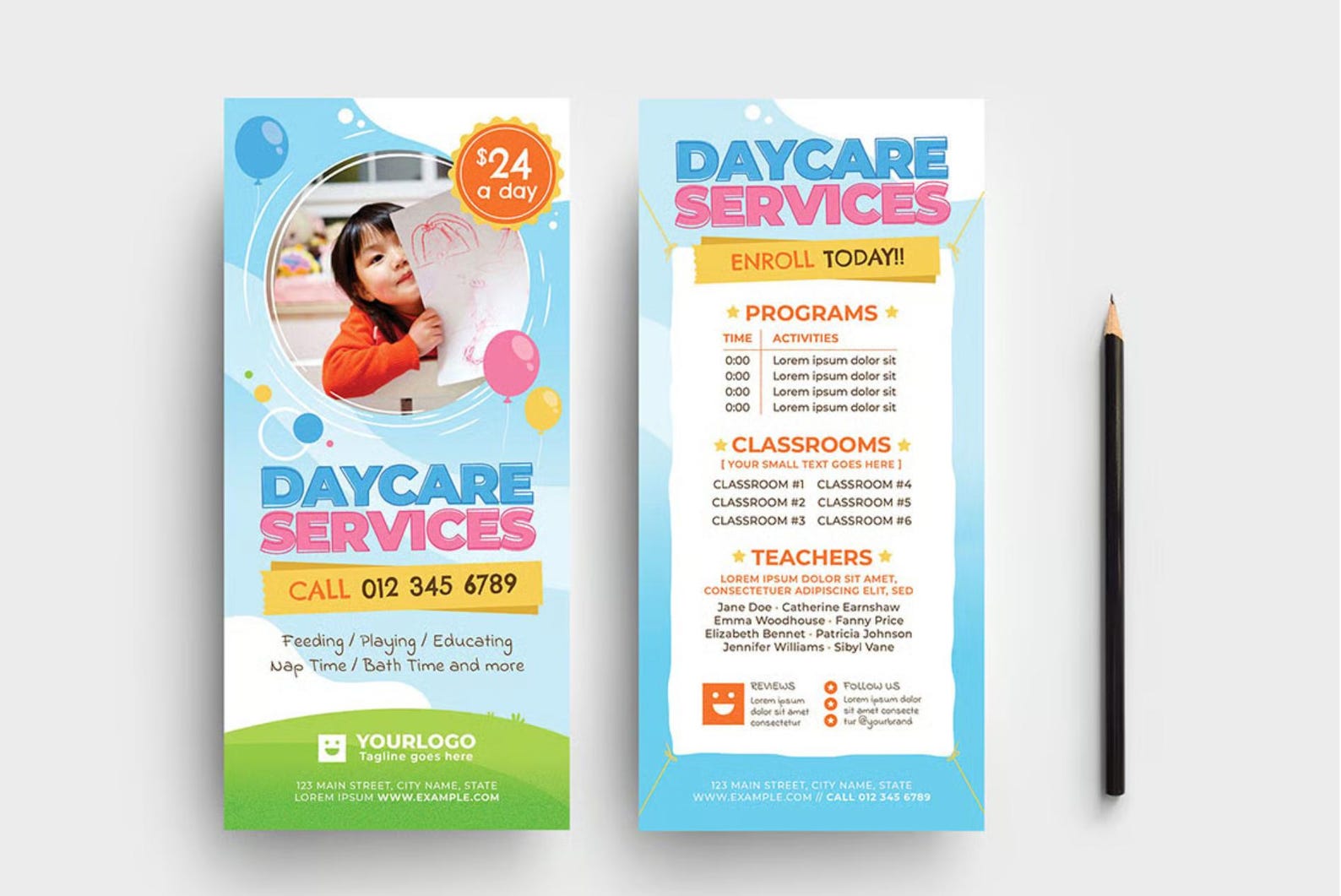 Daycare Flyer, Preschool Flyer,custom Daycare Flyer,rack Card ...