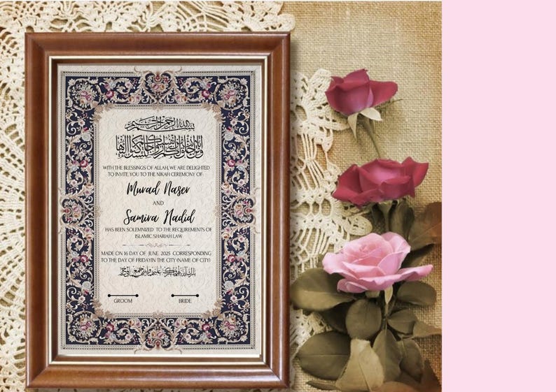 Editable Nikkah Certificate Template: Islamic Wedding Contract ...