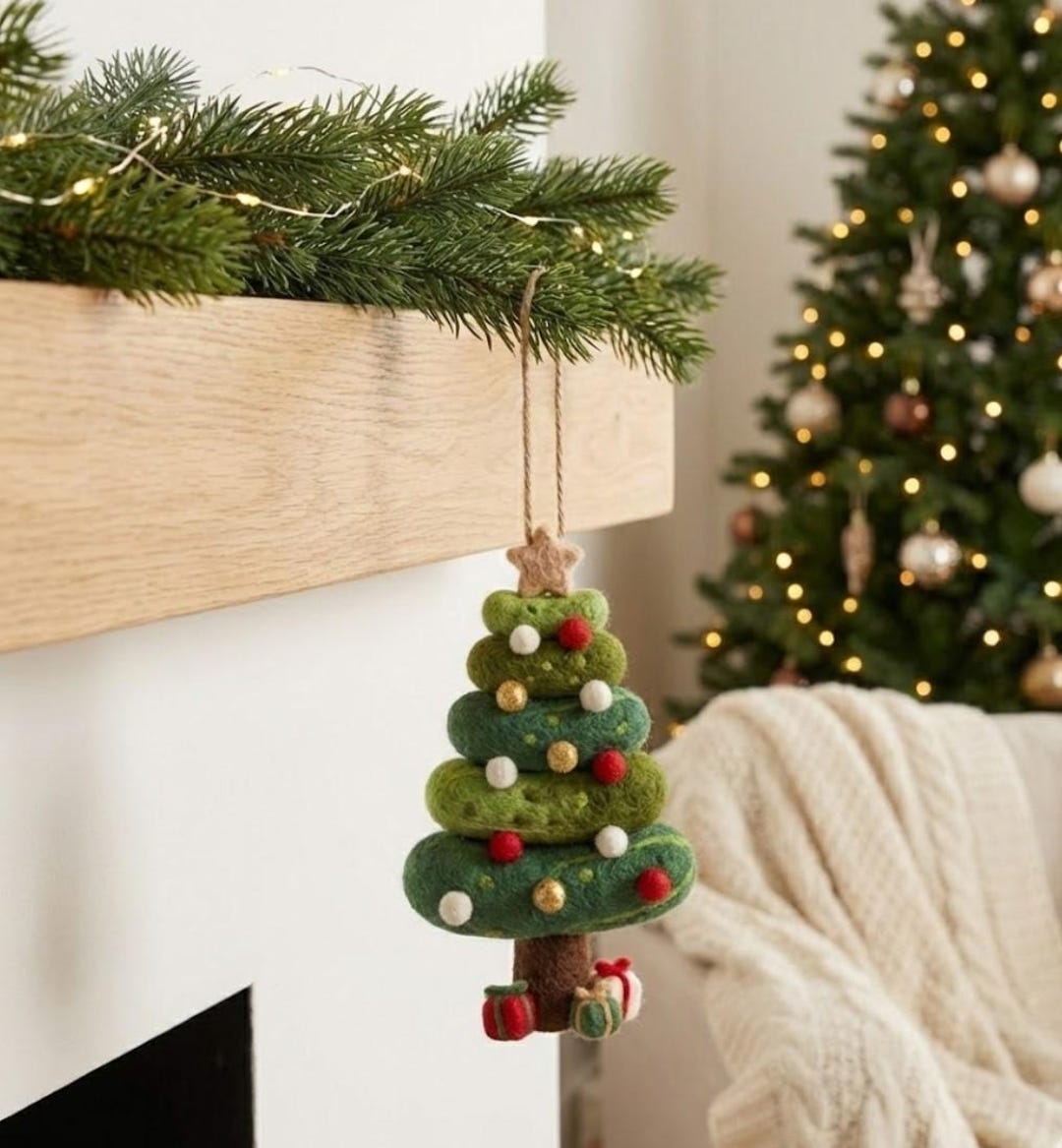 Handmade Wool Felt Pickle Christmas Tree Ornament - Etsy