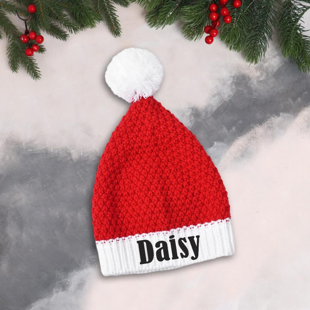 Personalized Hand-knitted Santa Hats, Custom Christmas Hat, Family ...