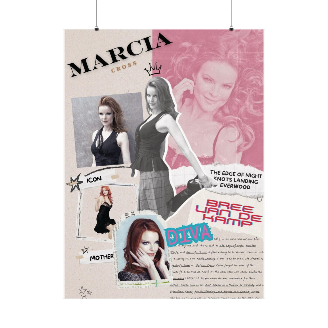 Vertical Poster, Marcia Cross Desperate Housewives Grunge Flair Wall ...