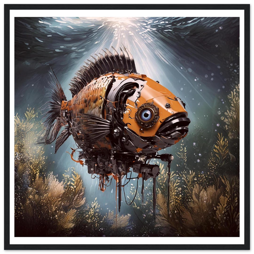 Art Robot Fish 3, Futuristic Art, Techno Art, Great Gift for Fisherman ...