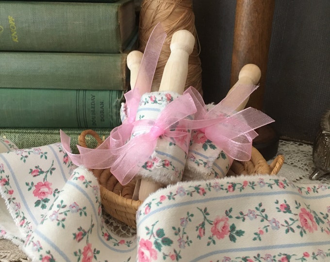 Hand Torn Frayed Edge Vintage Fabric Ribbon, Ticking, Pink Roses - Etsy