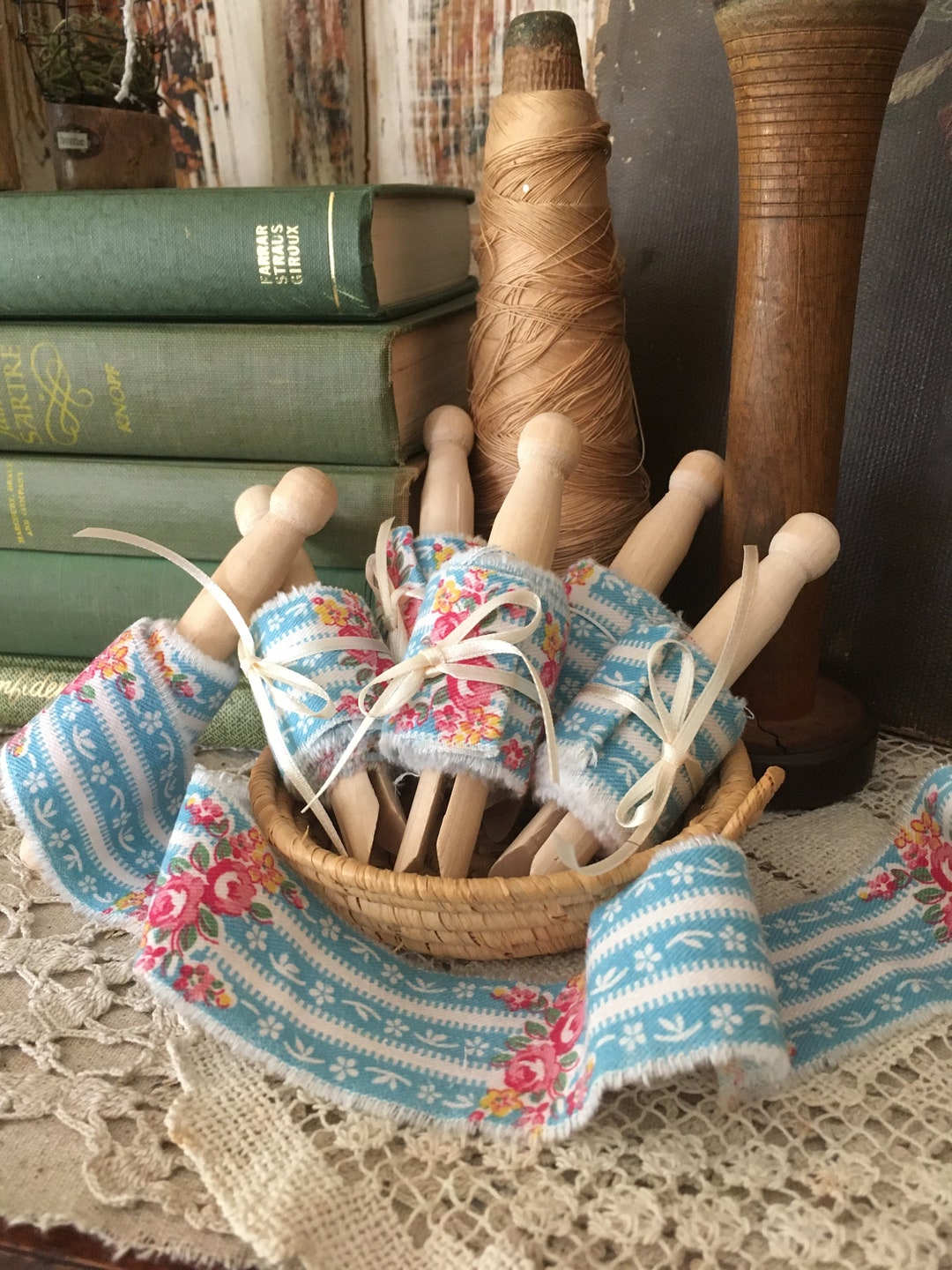 Hand Torn, Frayed Fabric Ribbon, Vintage Ticking - Etsy