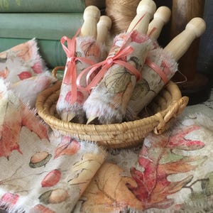 Gorgeous Hand Torn Ribbon, Autumn Colors, Acorns and Leaves, Nature ...