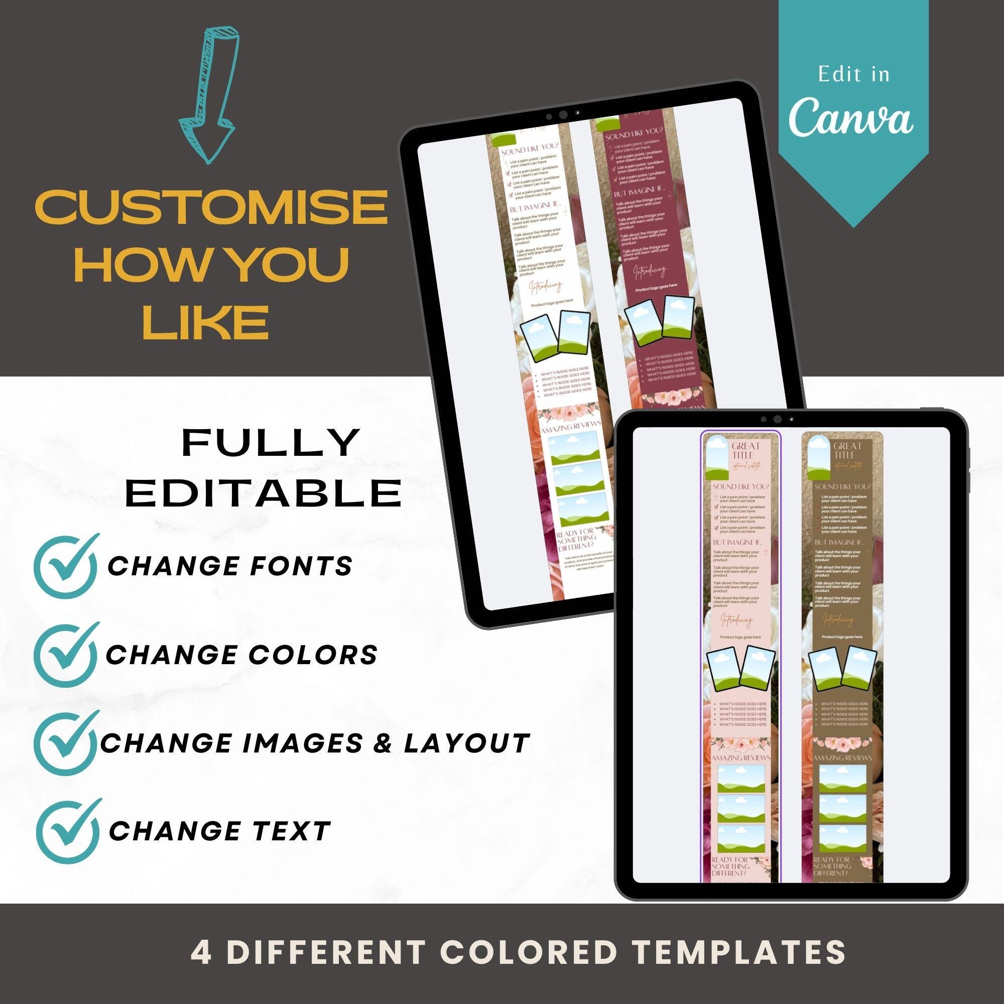 Beacons | Stan Store | Sales Page Template - Floral - Pink ...