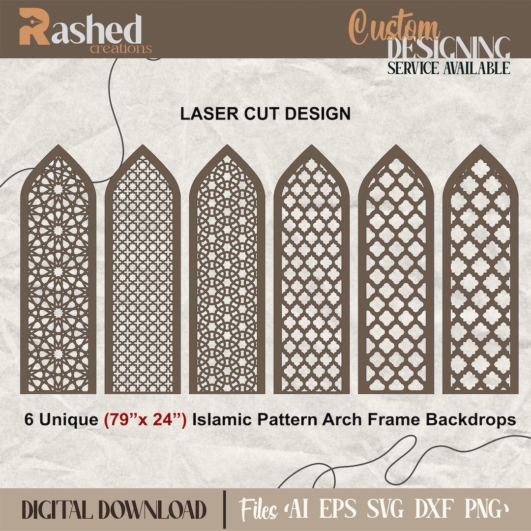 Islamic Mihrab Backdrop Bundle – 6 Laser Cut Ready SVG/DXF Files ...