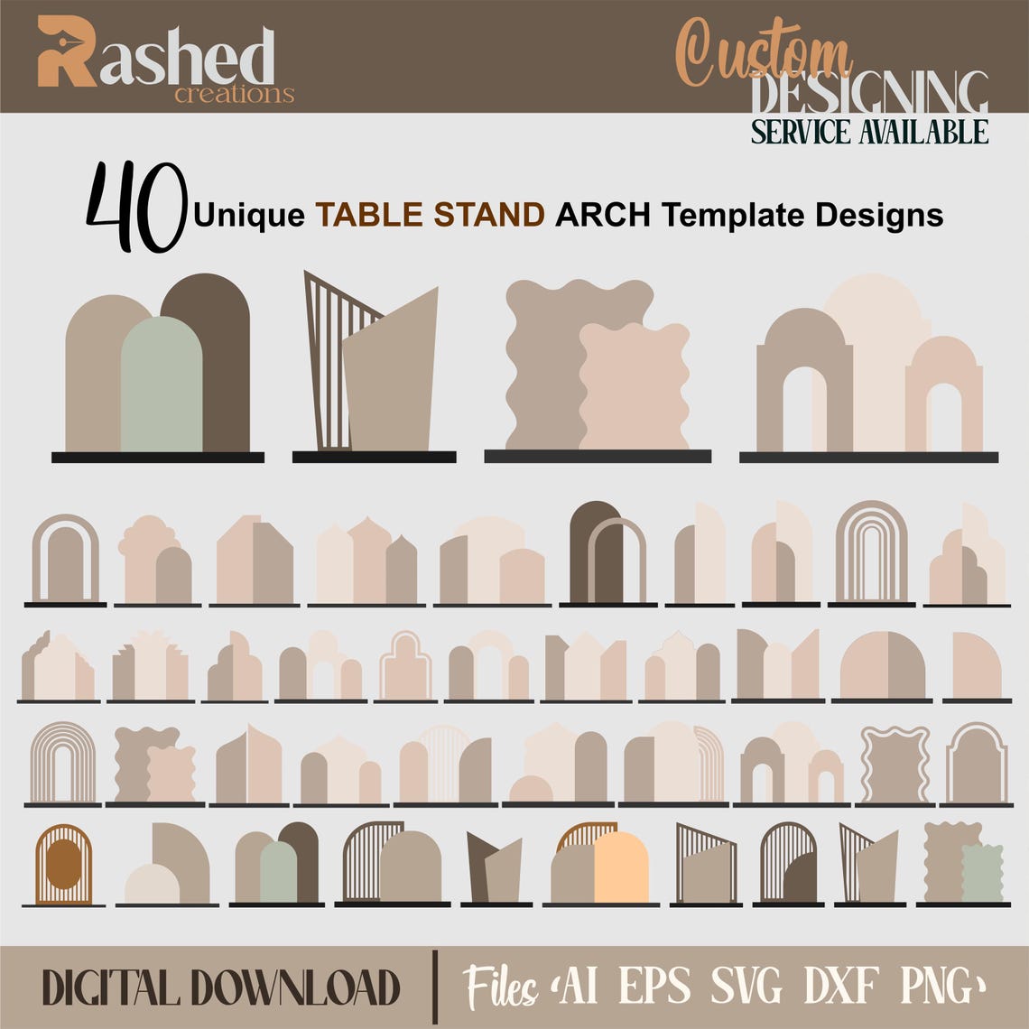 40 Arch Table Stand Templates - Glowforge Ready SVG Bundle - Etsy