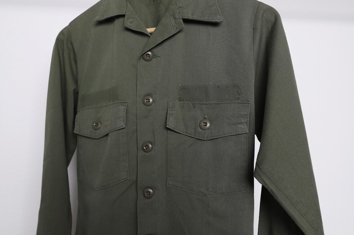 Vintage MILITARY Solid Color ARMY Green VIETNAM Jacket/shirt - Etsy