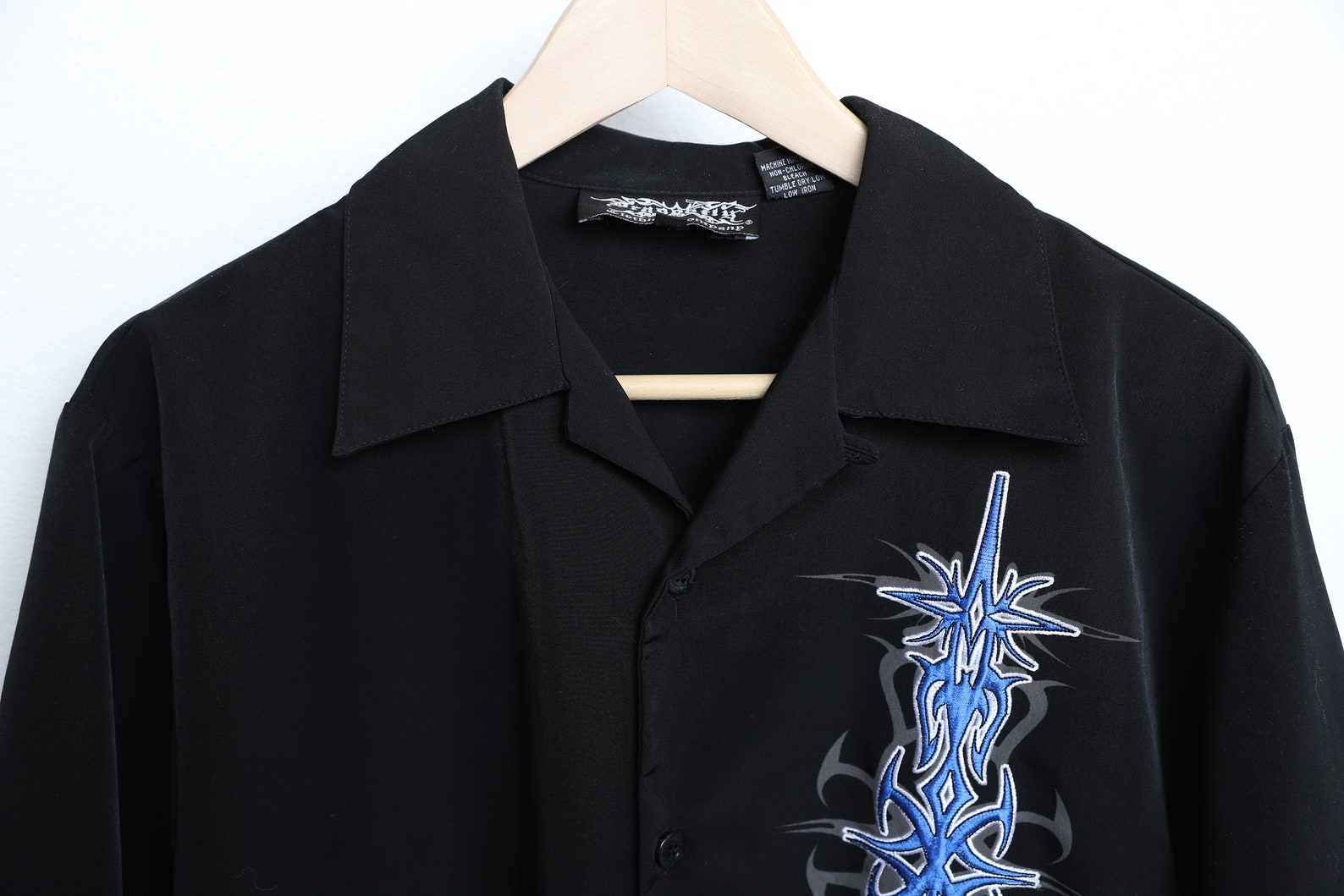 Vintage Late 90s BLACK & White Y2k Guy Fieri Button up Down - Etsy