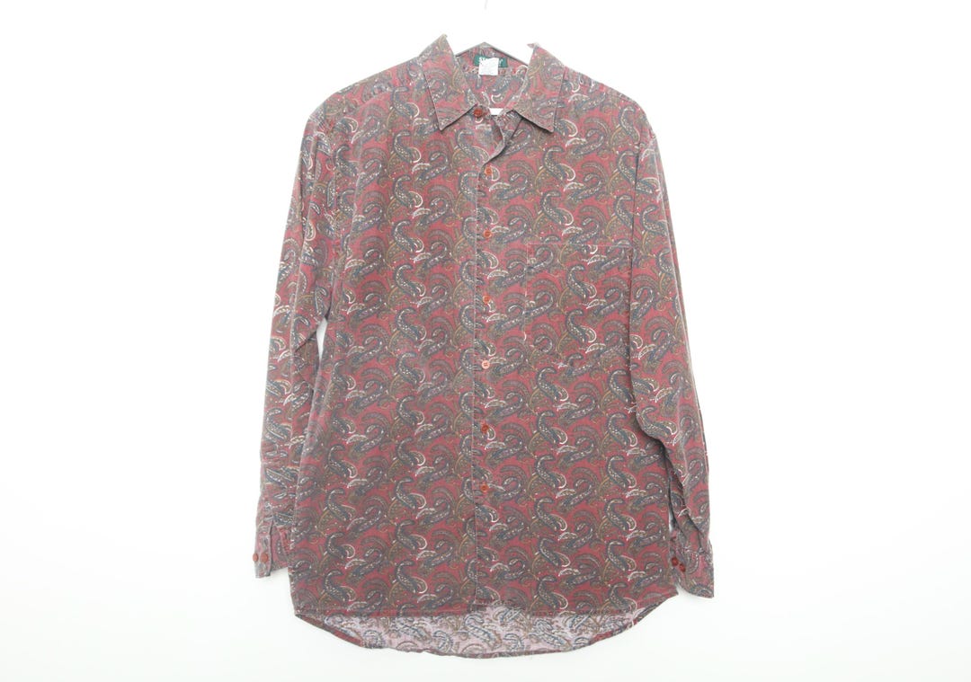 Vintage BAGGY Skater Oversize Paisley Patterned 1990s Grunge Muted ...