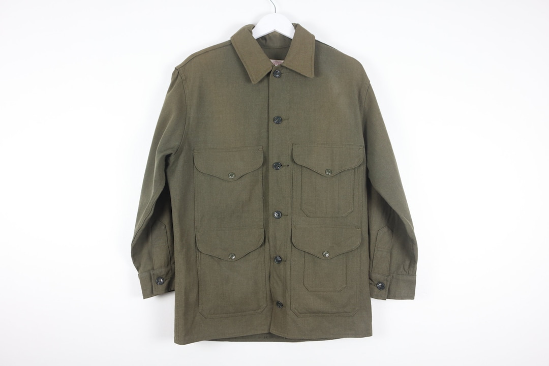 FILSON Vintage Men's 80s Olive Green Wool Official Filson Brand Garment ...