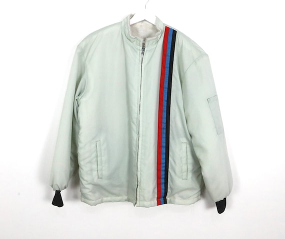 vintage RACING stripe 1970s nascar formula ONE grey w… - Gem