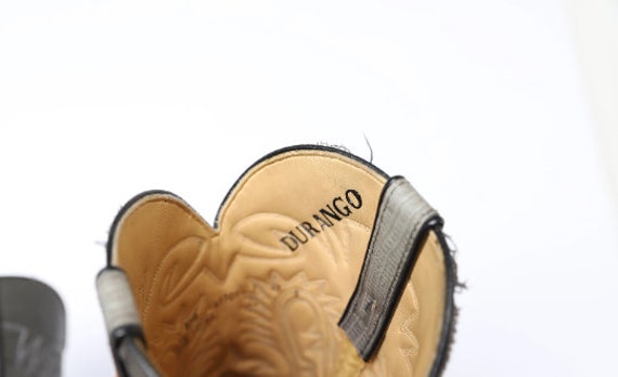 vintage GREY two tone Justin brand COWBOY boots black… - Gem