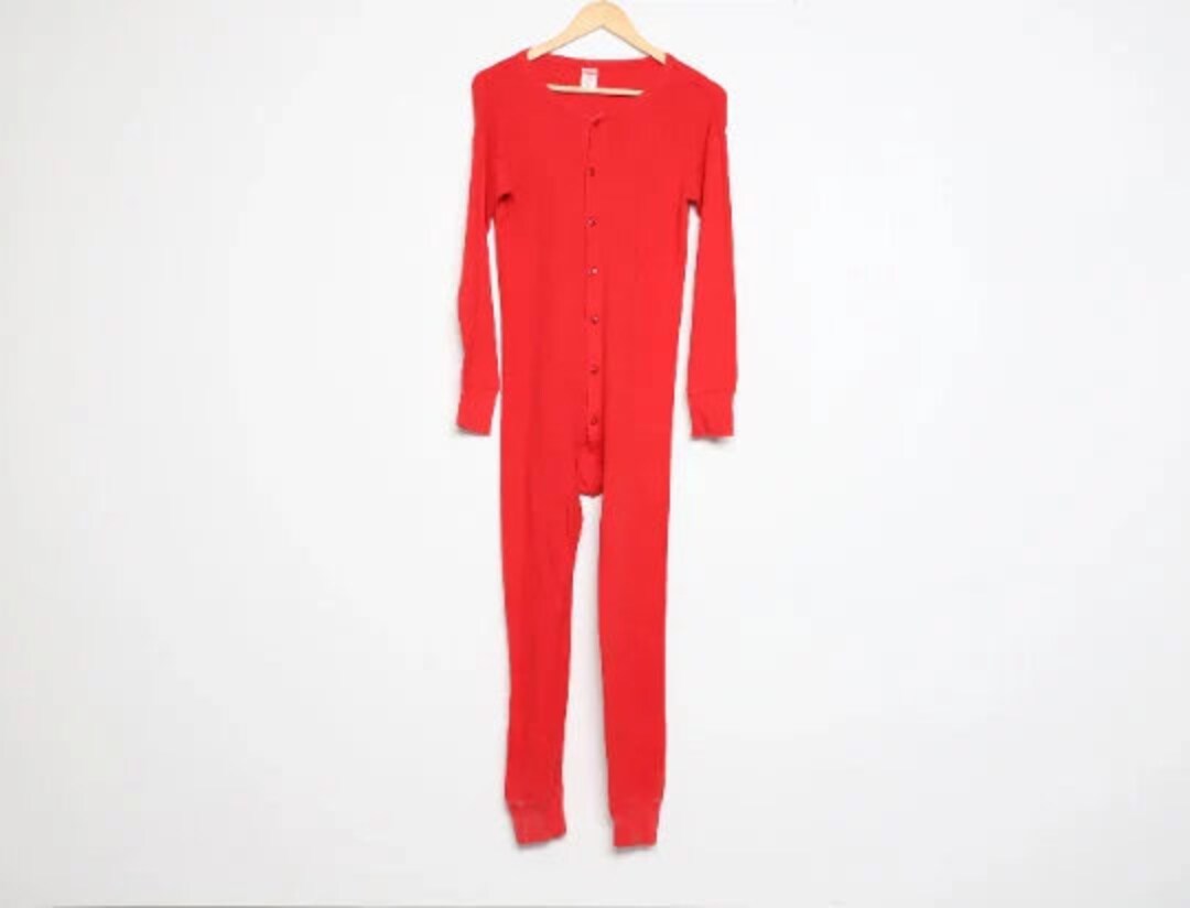 Vintage RED Full Body Style THERMAL Long John's 1960s Grunge Long ...