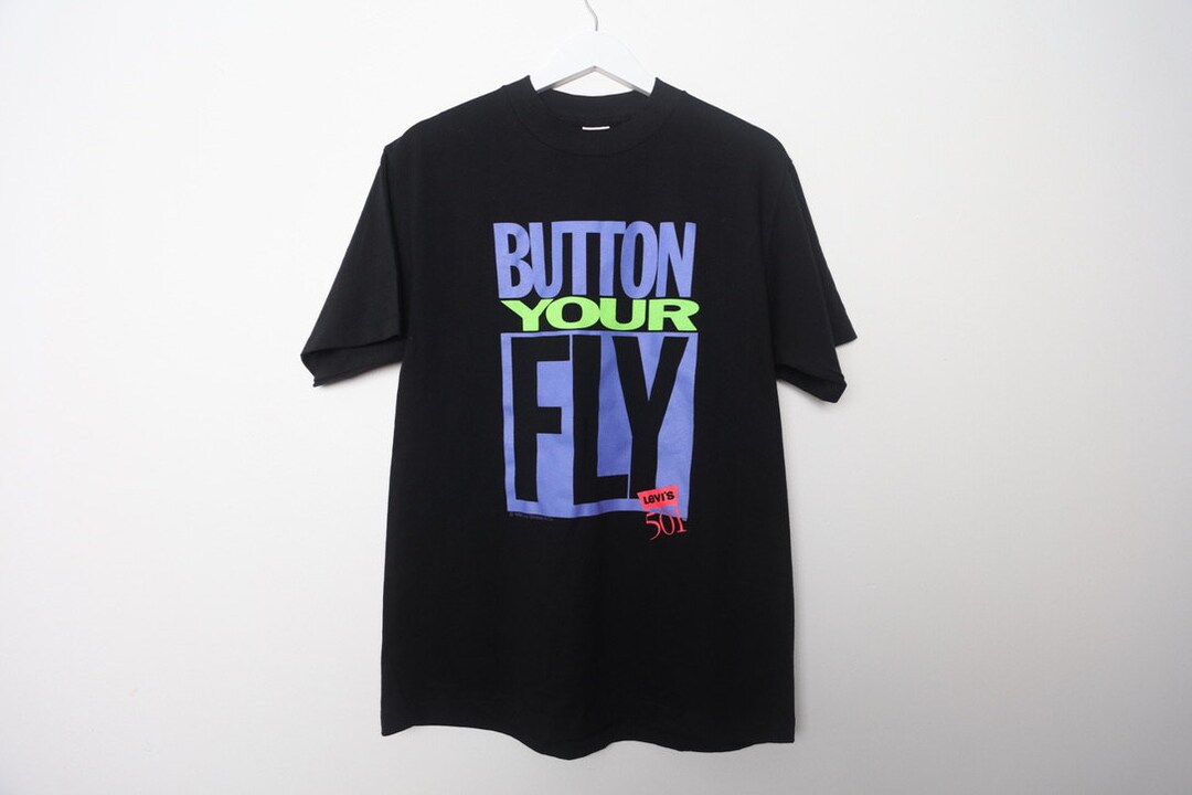 Vintage button Your Fly Black Color Block LEVI'S Short Sleeve Vintage ...