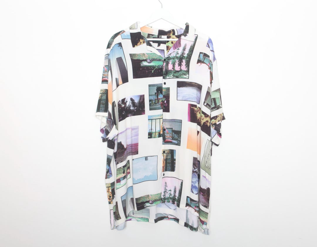 Vintage Y2K Miami Style PHOTO Collage Vintage Y2k Button Down MEN'S ...