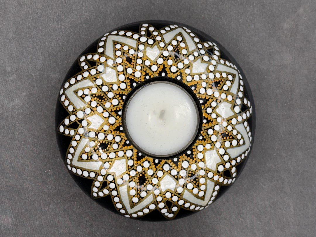 Custom Hand Painted Mandala Tealight Holder - Candle - Hand Made ...