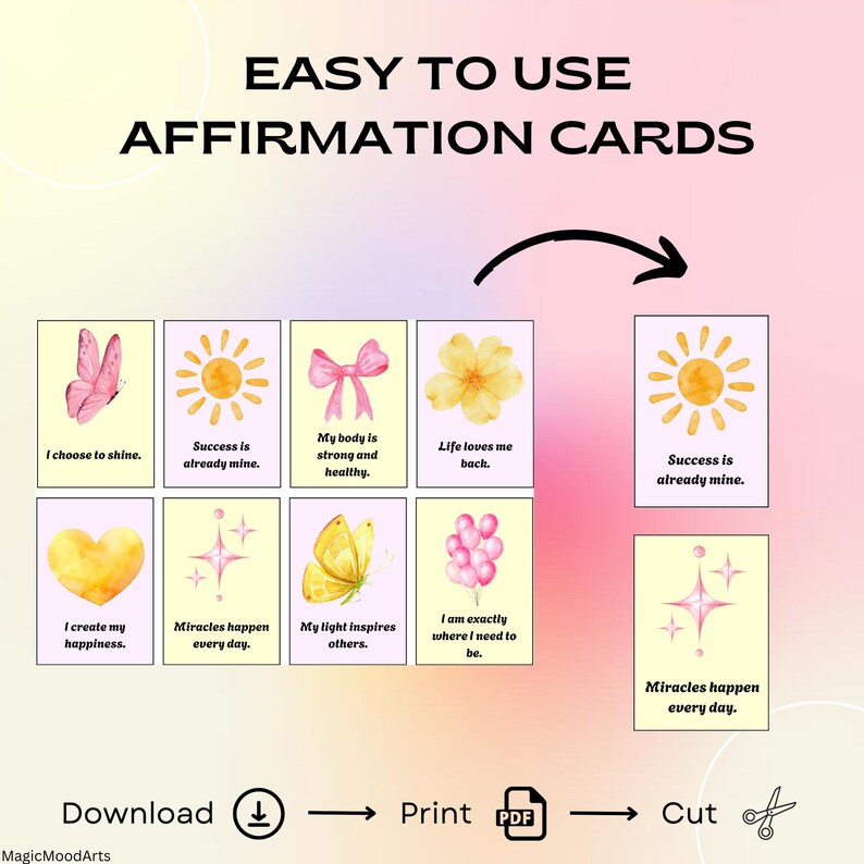 40 Positive Affirmation & Motivation Cards | Cards for Vision Boards ...