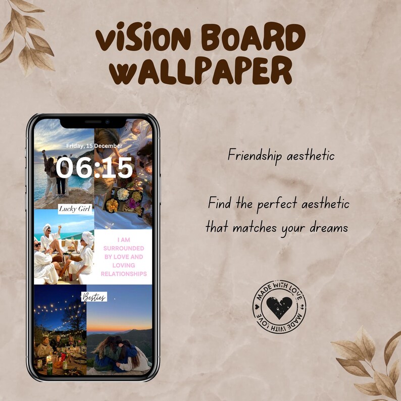 Friendship Vision Board Wallpaper | Phone Background (digital Download ...