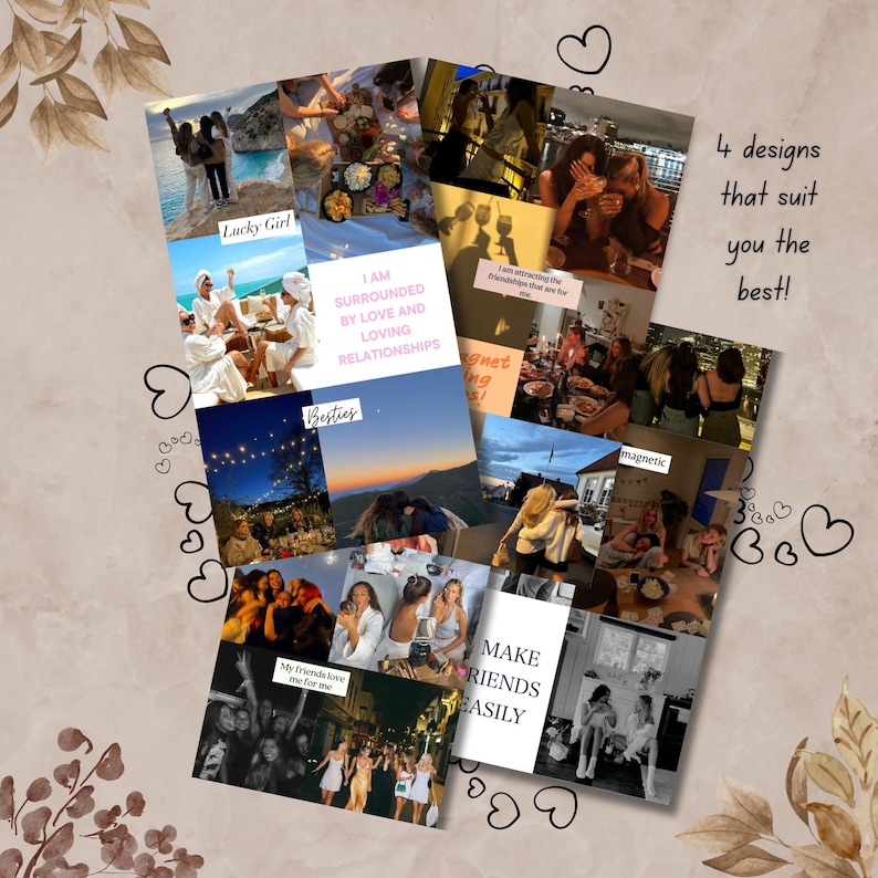 Friendship Vision Board Wallpaper | Phone Background (digital Download ...