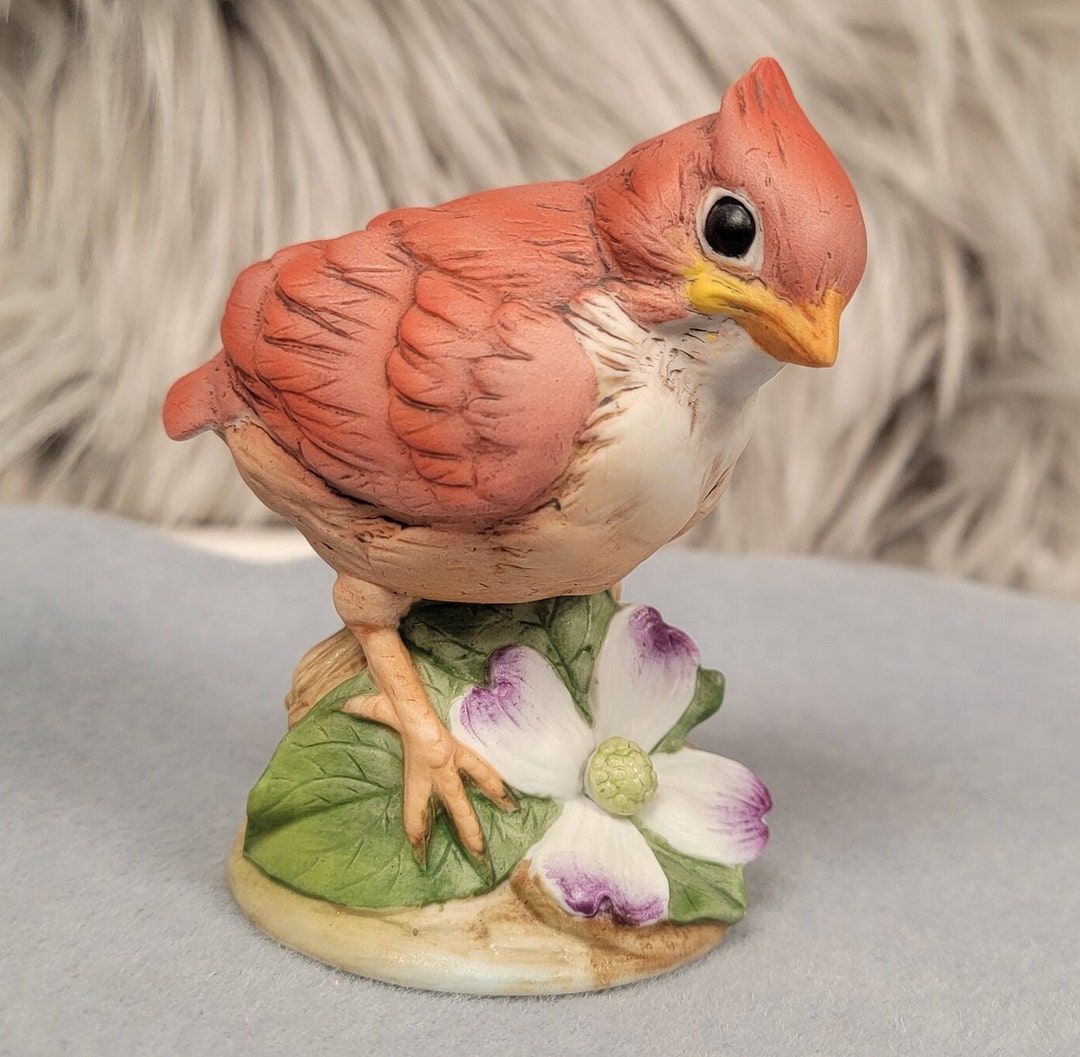 Japanese Andrea by Saddek Baby Cardinal With Daisy Porcelain Figurine ...