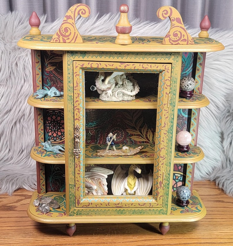 Vintage Wall Curio, Upcycled to Boho Inspired Piece With Decoupage ...
