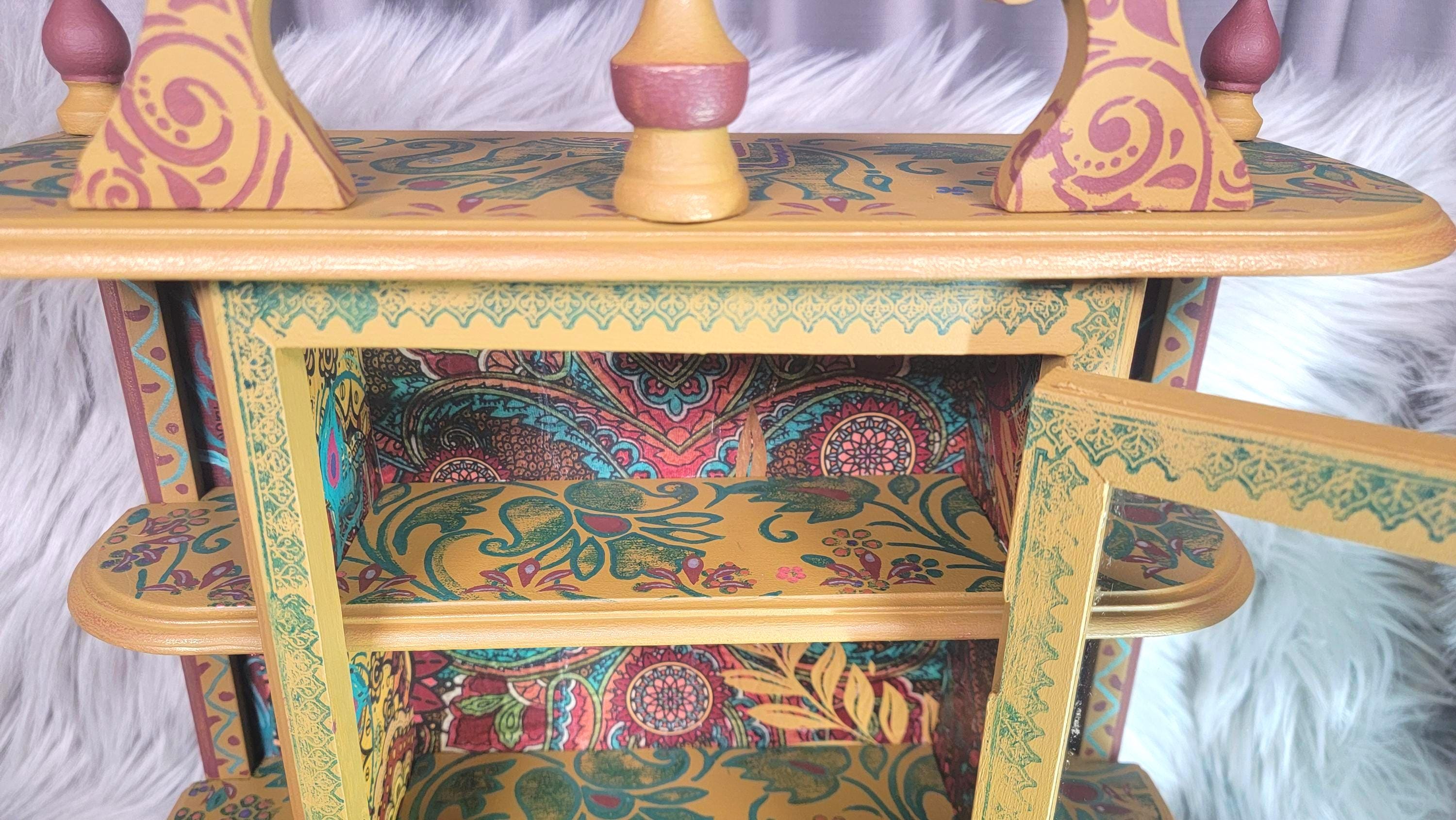 Vintage Wall Curio, Upcycled to Boho Inspired Piece With Decoupage ...