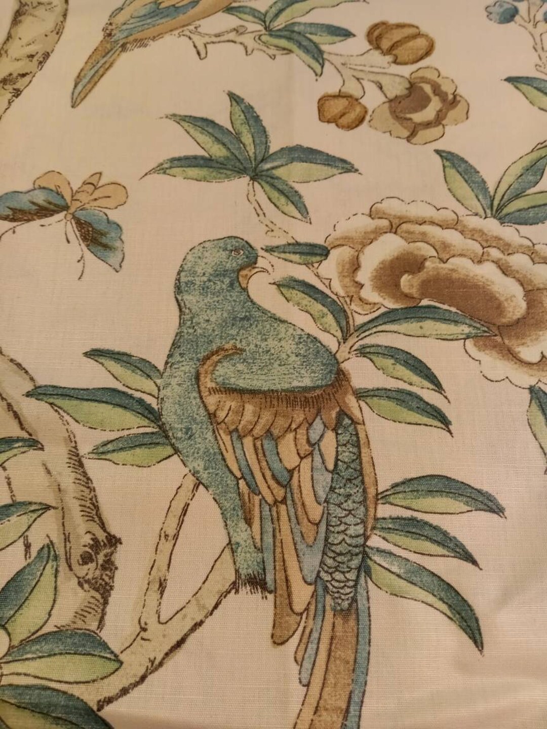 Giselle by Thibaut Imperial Garden Bird Floral Beige Shell Pillow Cover ...