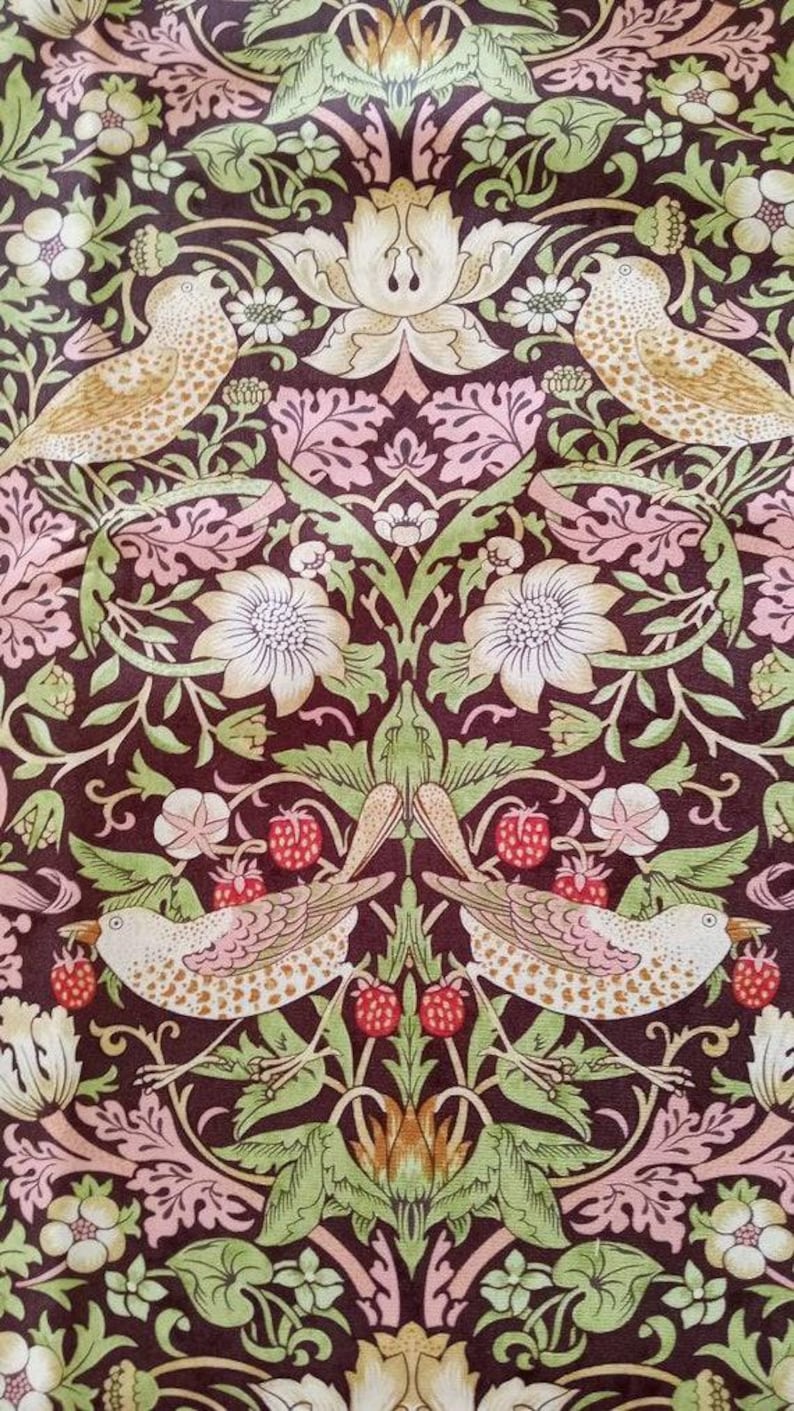 Morris Oak Strawberry Thief by Morris & Co Cotton Pillow Cover - Etsy