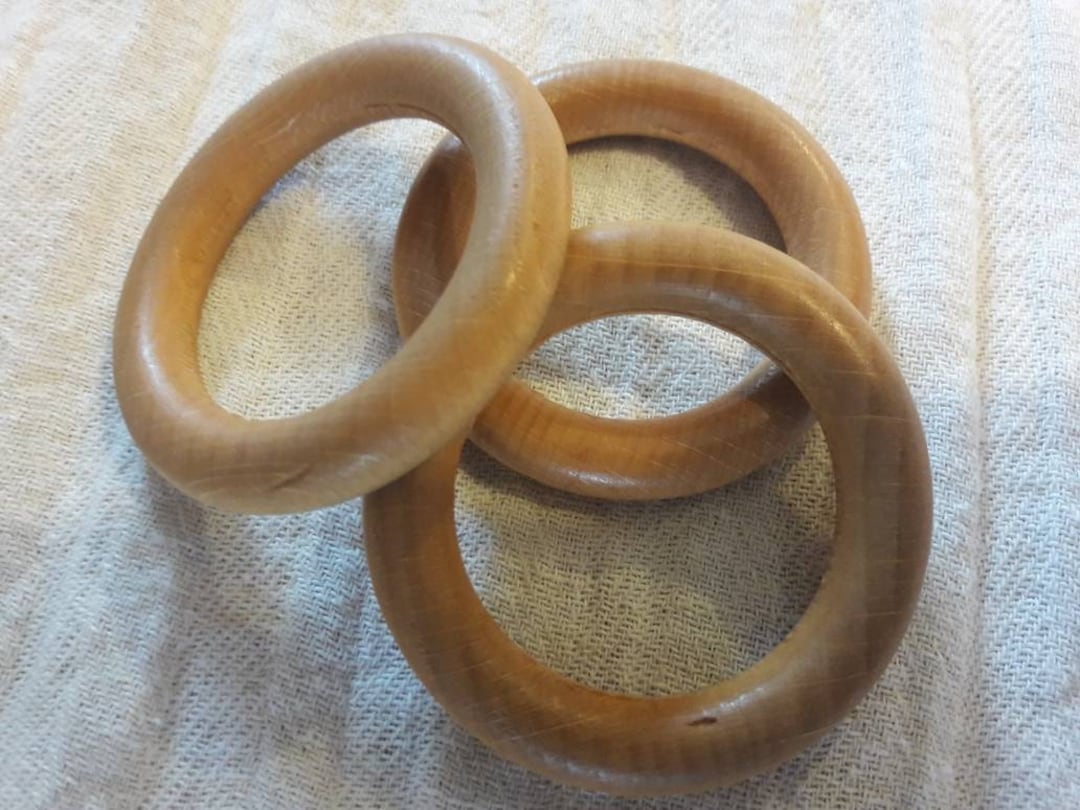 Small Curtain Rings Wood 1 Inch Rod Set of 7 - Etsy