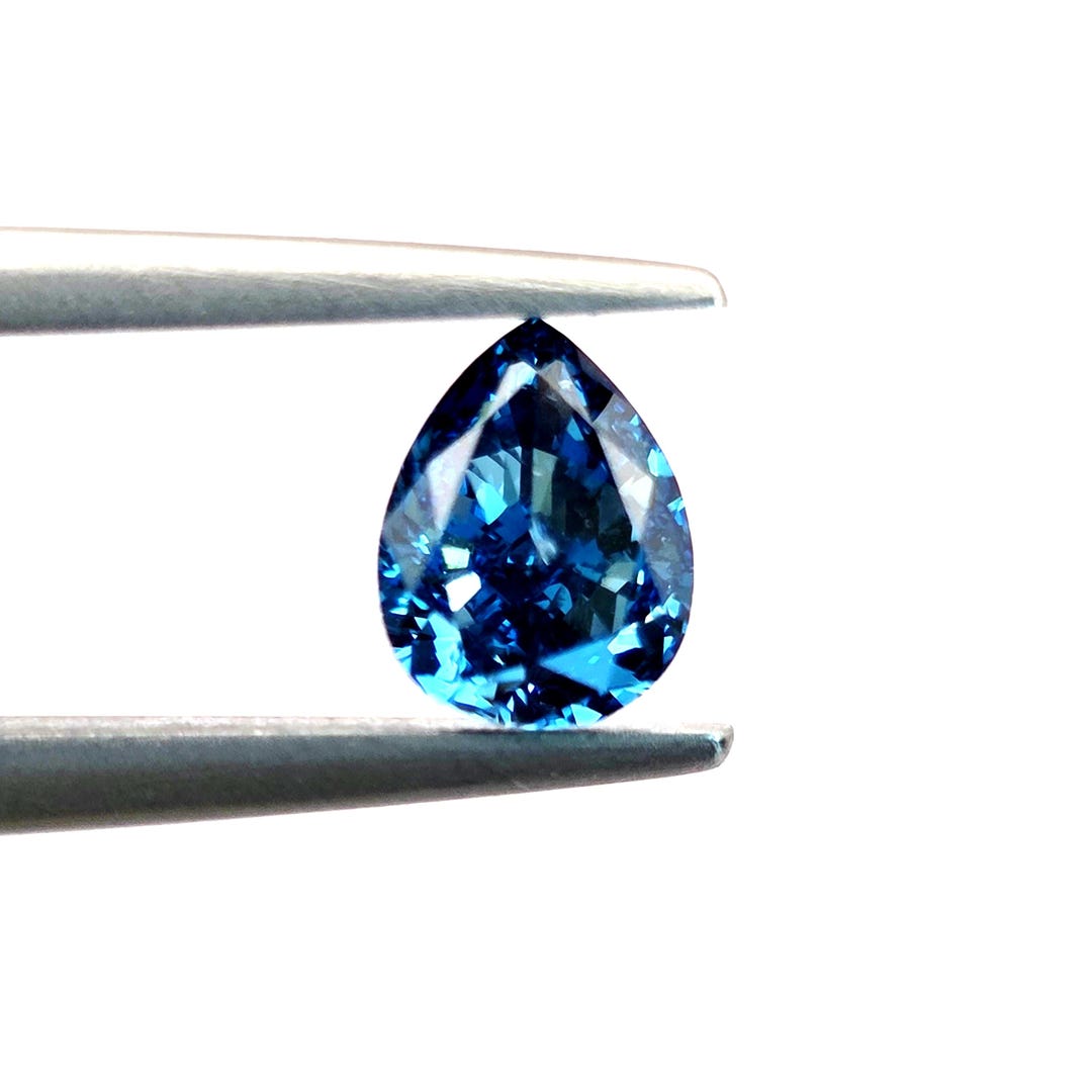 1.01 CT Pear Cut Fancy Blue Diamond, SI2 Clarity - Etsy