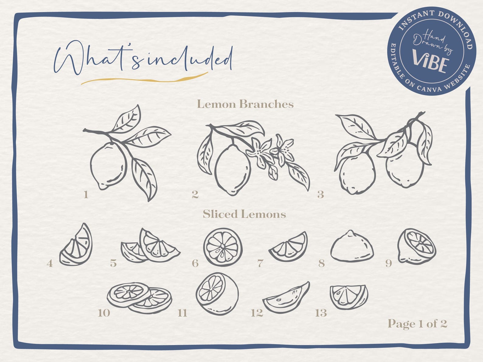24 Hand Drawn Lemon Set - Lemon SVG and PNG Clipart. Perfect for Lemon ...