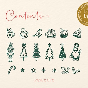 Christmas Clipart Set: Hand-drawn Illustrations (SVG and PNG ...