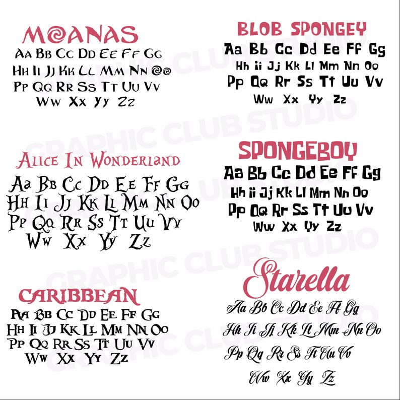 Cartoon Font Bundle 35 Font SVG TTF Font for Cricut ,cartoon Font Svg ...