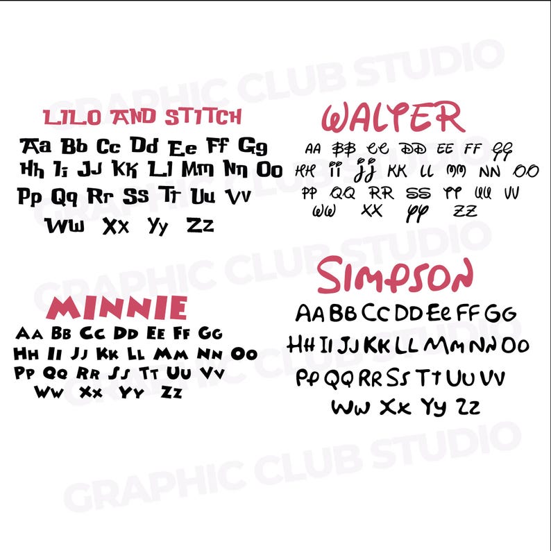 Cartoon Font Bundle 35 Font SVG TTF Font for Cricut ,cartoon Font Svg ...