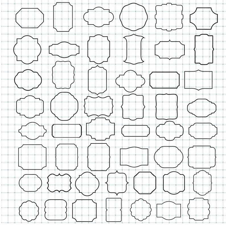 Label Frame SVG Bundle, Modern Label Cut Files,vintage Frames Svg,frame ...