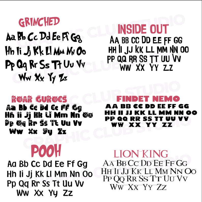 Cartoon Font Bundle 35 Font SVG TTF Font for Cricut ,cartoon Font Svg ...