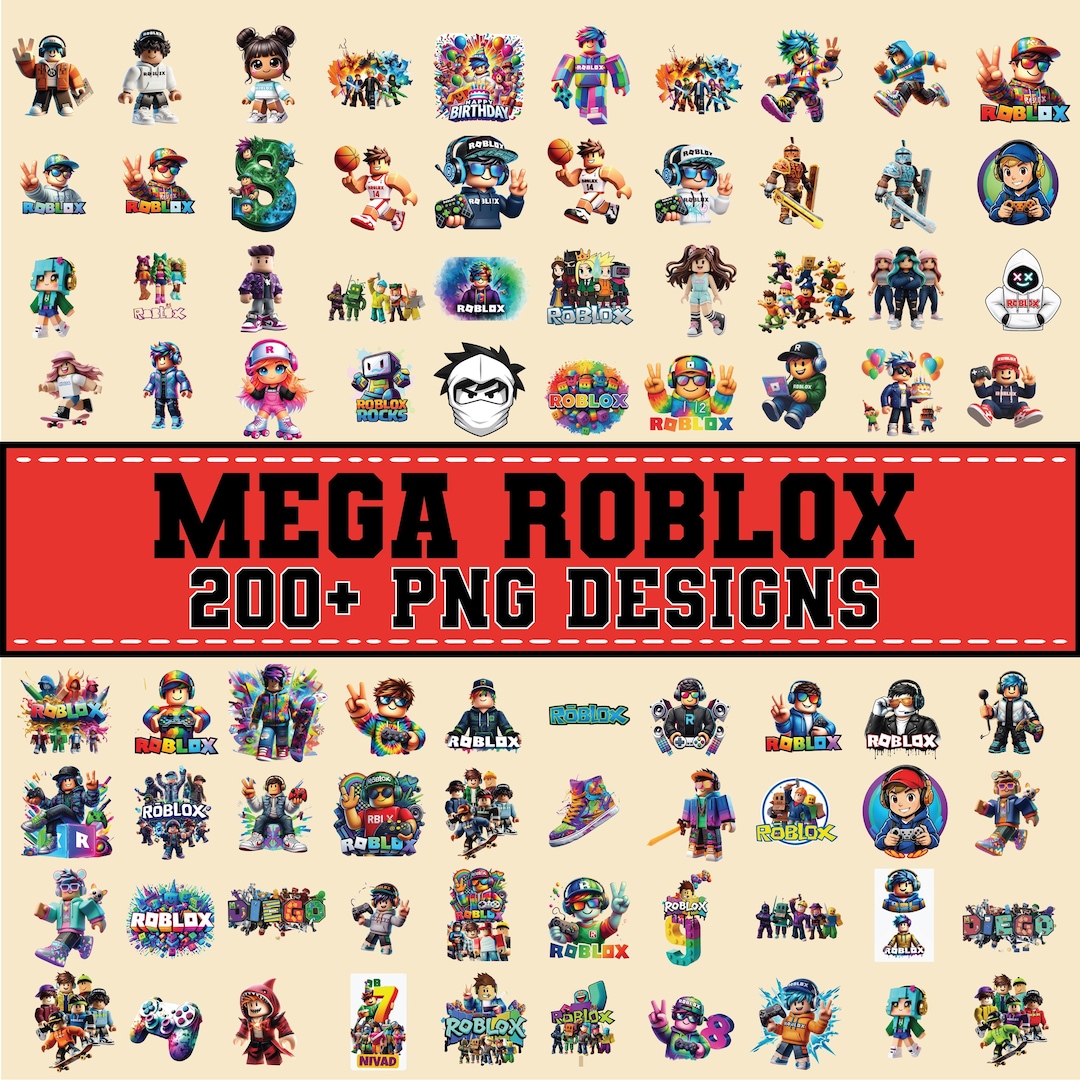 Mega Roblox Character,roblox Png,roblox Svg Bundle,roblox Boy Svg ...
