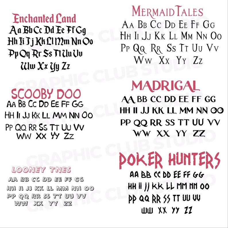 Cartoon Font Bundle 35 Font SVG TTF Font for Cricut ,cartoon Font Svg ...