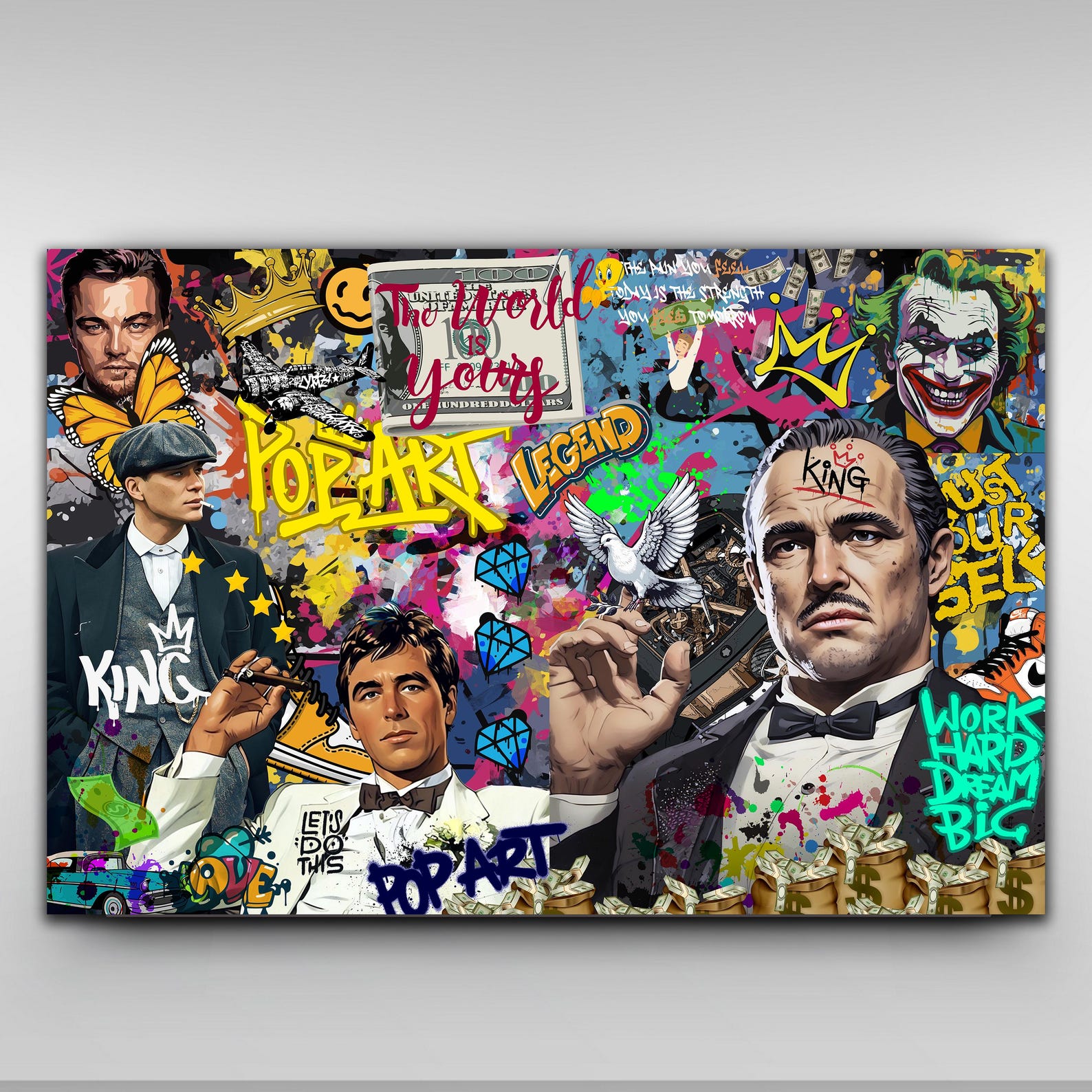 Urban Legends Graffiti Wall Art – Pop Culture Icon Collage Canvas ...