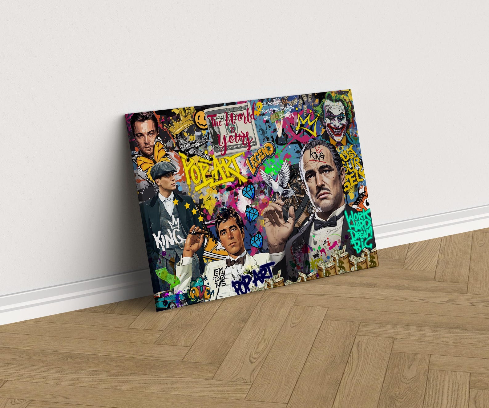 Urban Legends Graffiti Wall Art – Pop Culture Icon Collage Canvas ...