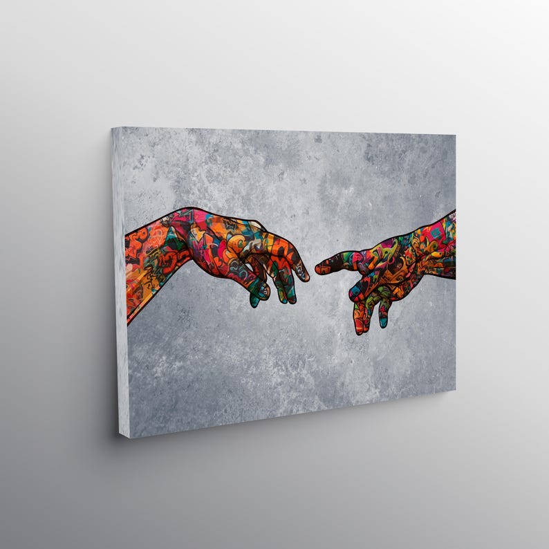 Graffiti Hands Canvas Prints, Vibrant Pop Art Canvas, Graffiti Urban ...