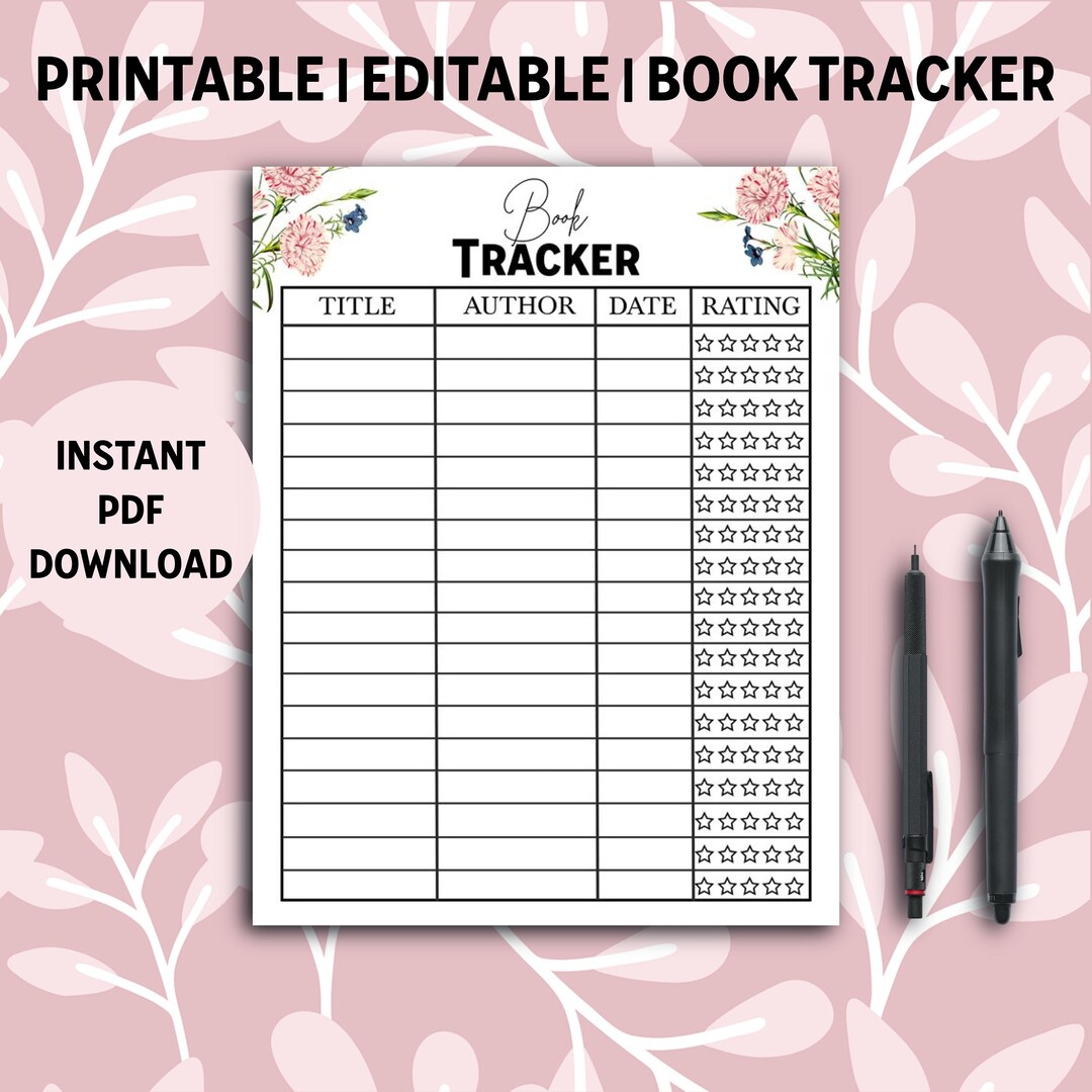 Printable Book Tracker | Reading Log | Book Reviews | Books I've Read ...