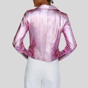 Women's Metallic Pink Biker Motorcycle Stylish Leather Jacket - Etsy