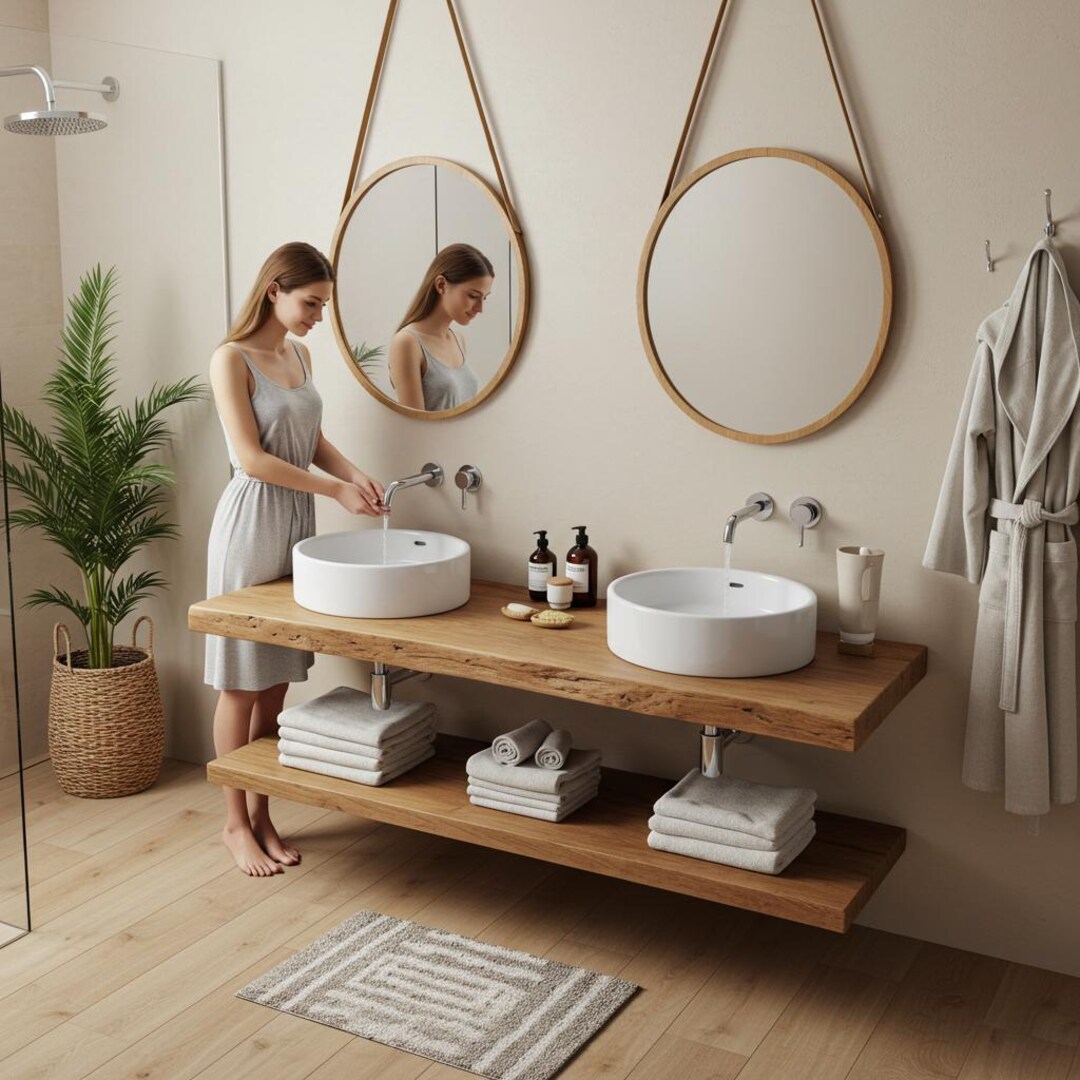 Handcrafted Bathroom Rustic Floating Vanity With Reclaimed Wood, Custom ...