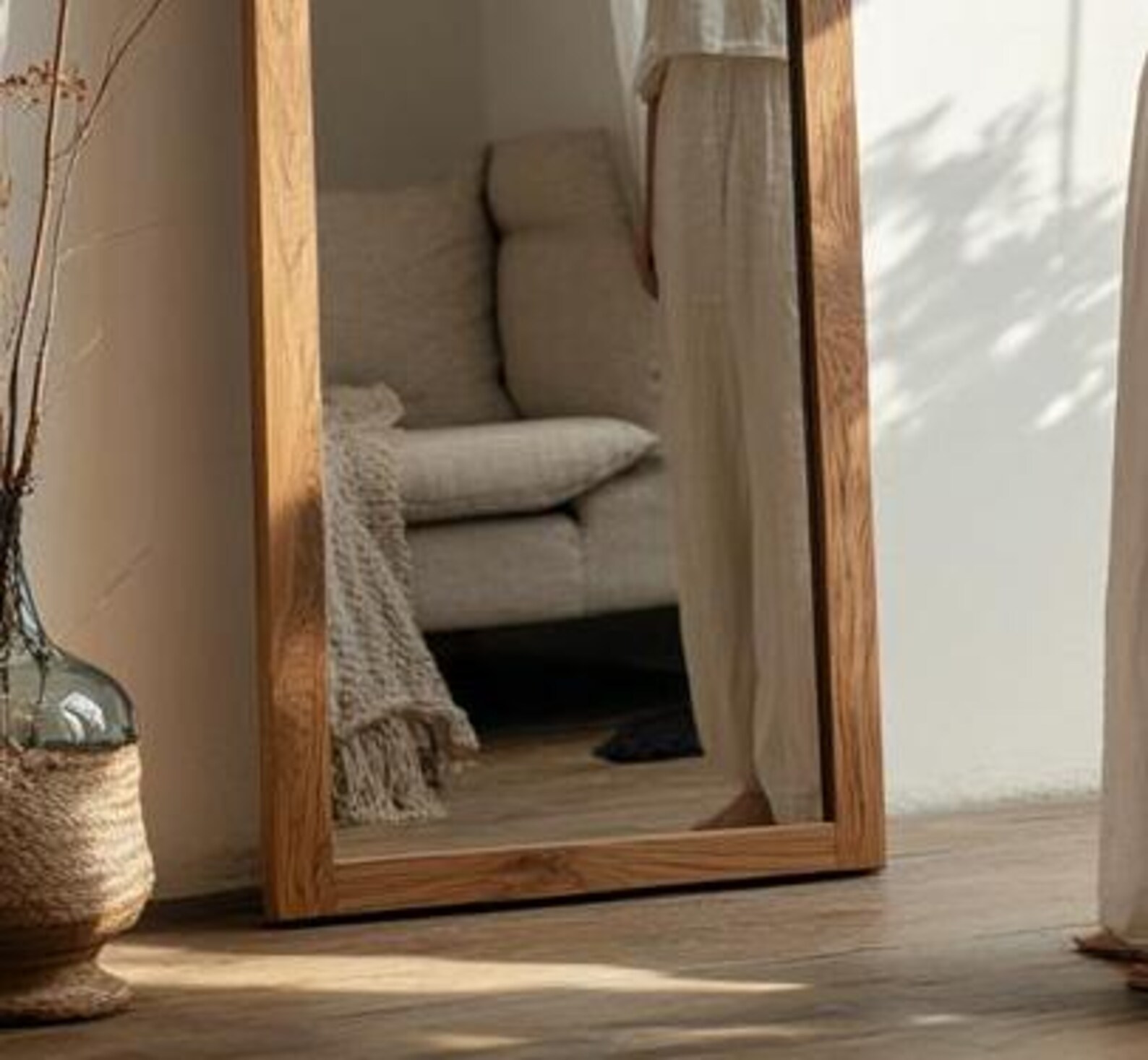 Reclaimed Wood Wall Mirror Antique, Rustic Floor Mirror, Farmhouse Wall ...