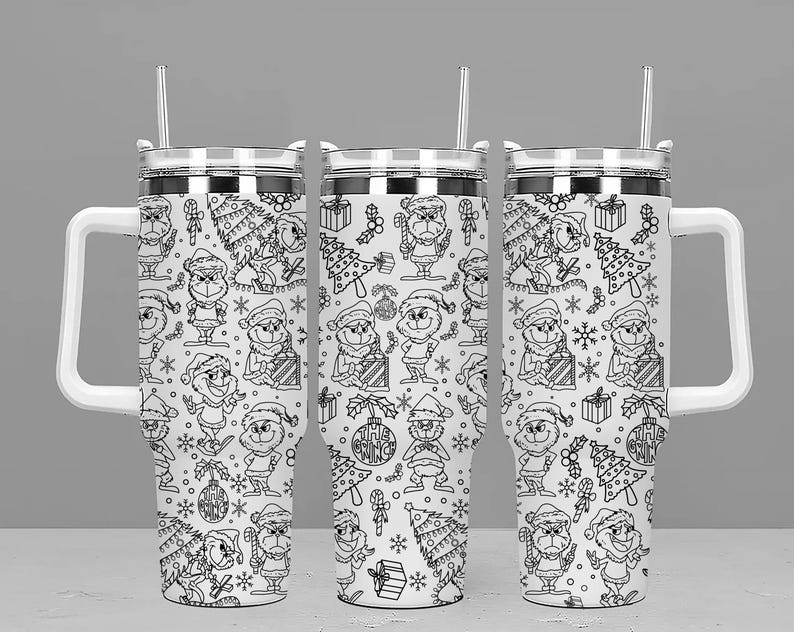 Grinch Tumbler Wrap Svg, Christmas Character 40 Oz Tumbler, Laser ...