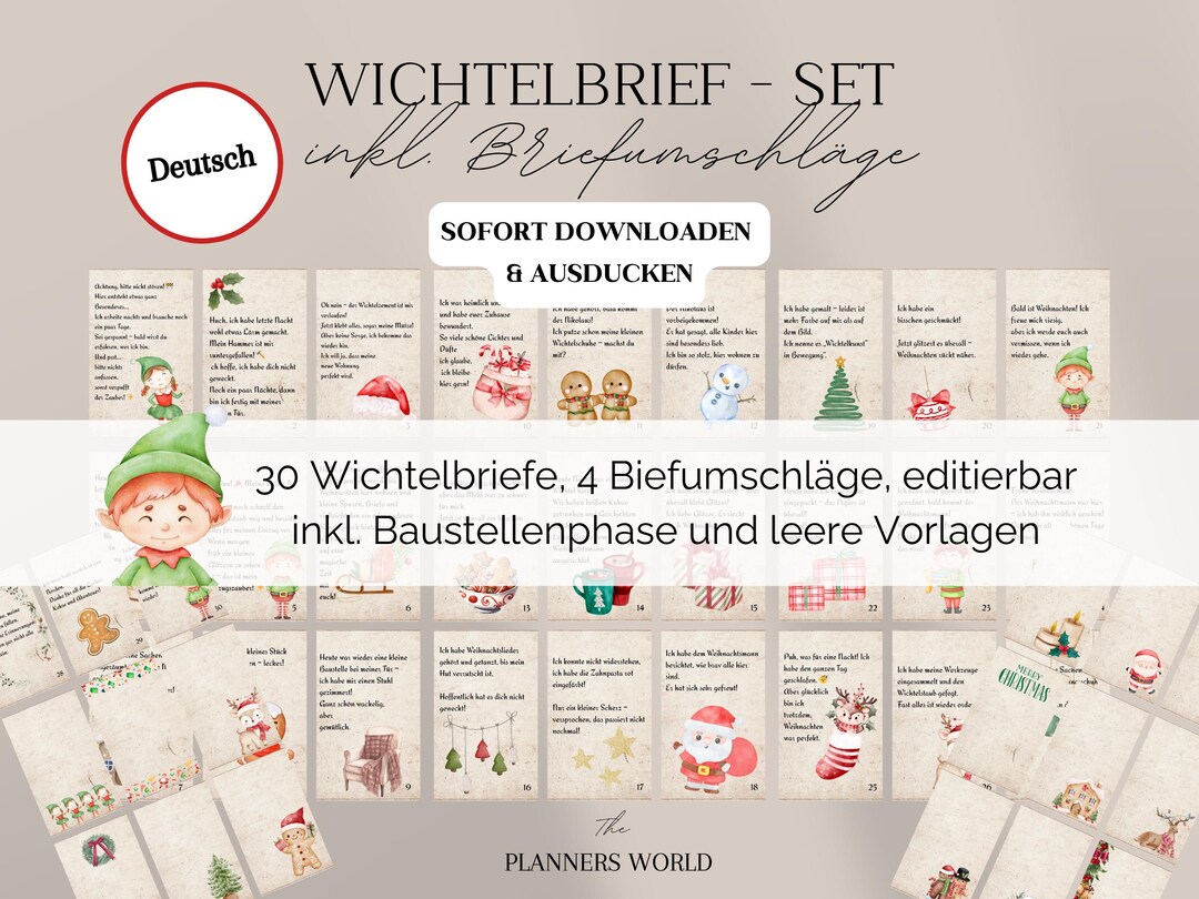 Secret Santa Letter Set – 30 Loving Secret Santa Letters to Print ...